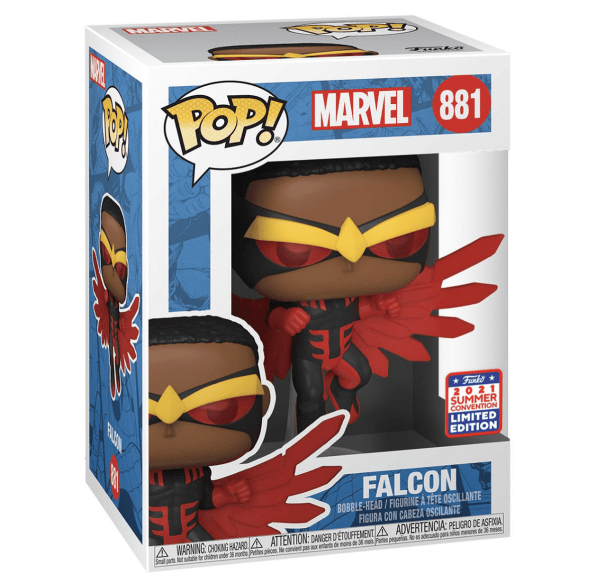 FUNKO MARVEL HEROES - FALCON (2021 SUMMER CONVENTION EXCLUSIVE) POP ...